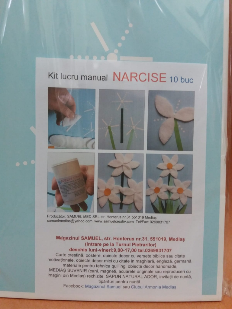 Kit lucru manual NARCISE 10 buc – Samuel Creativ